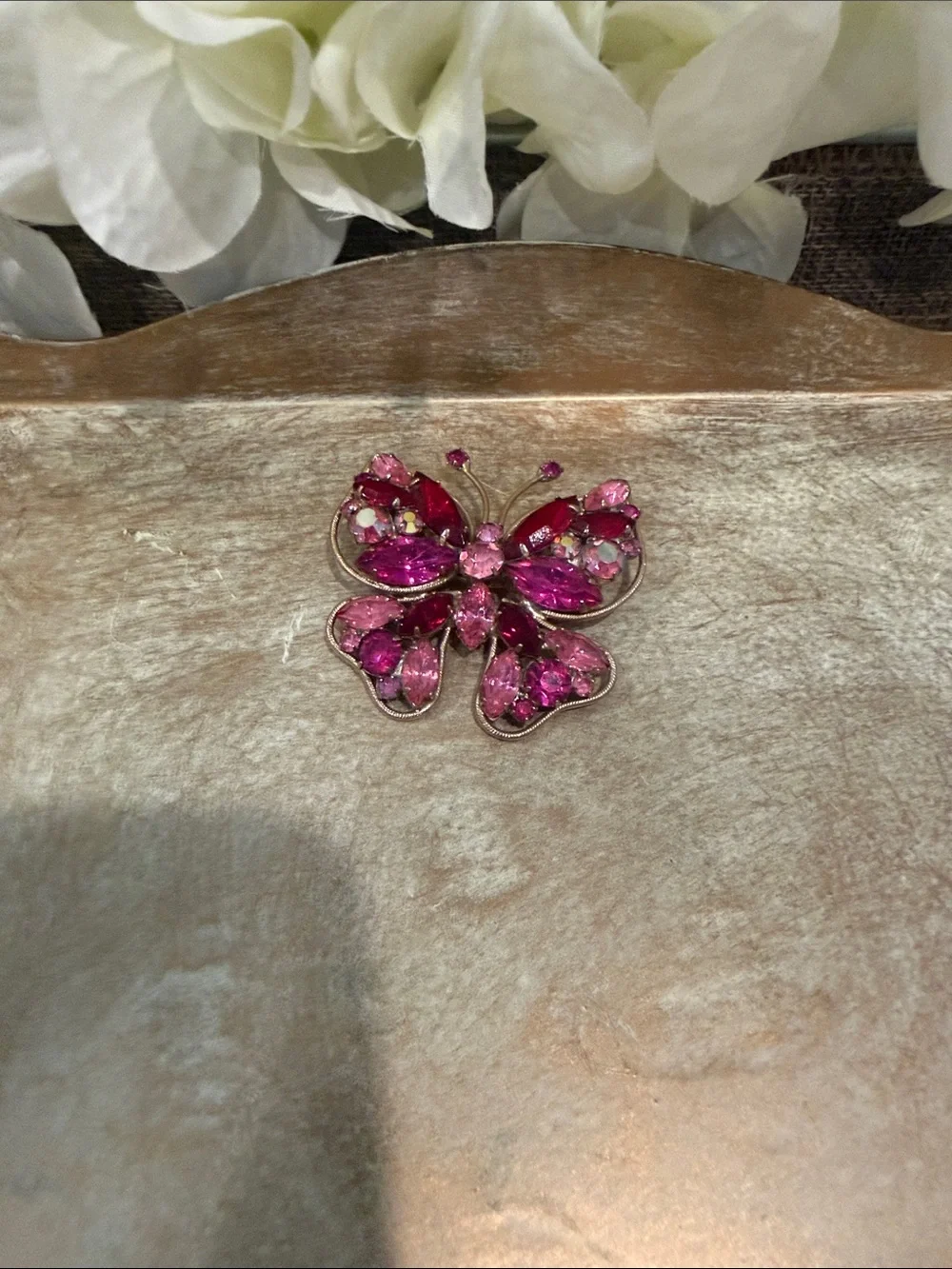Jewelry | Rhinestone Pink Butterfly Brooch | Poshmark